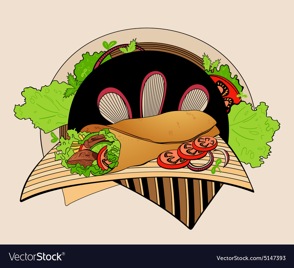Shawarma Royalty Free Vector Image - VectorStock