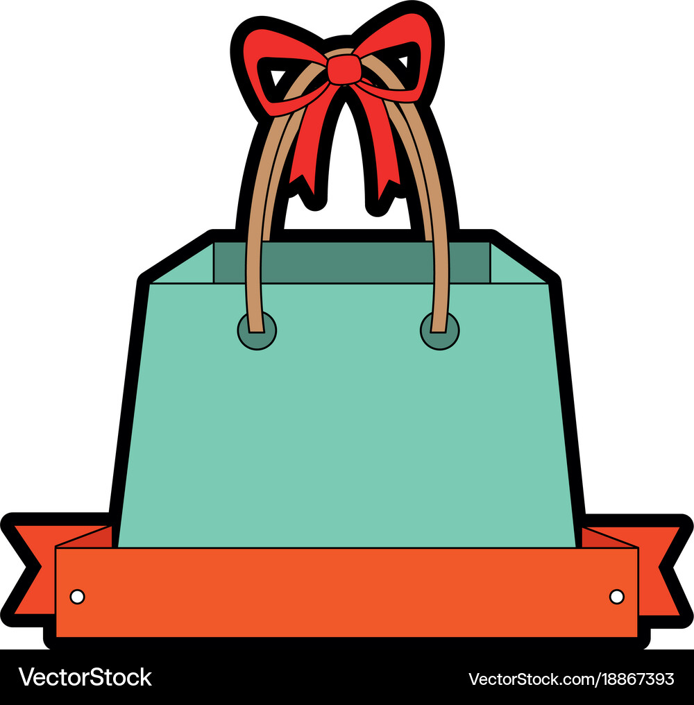 Shopping bag with ribbon Royalty Free Vector Image