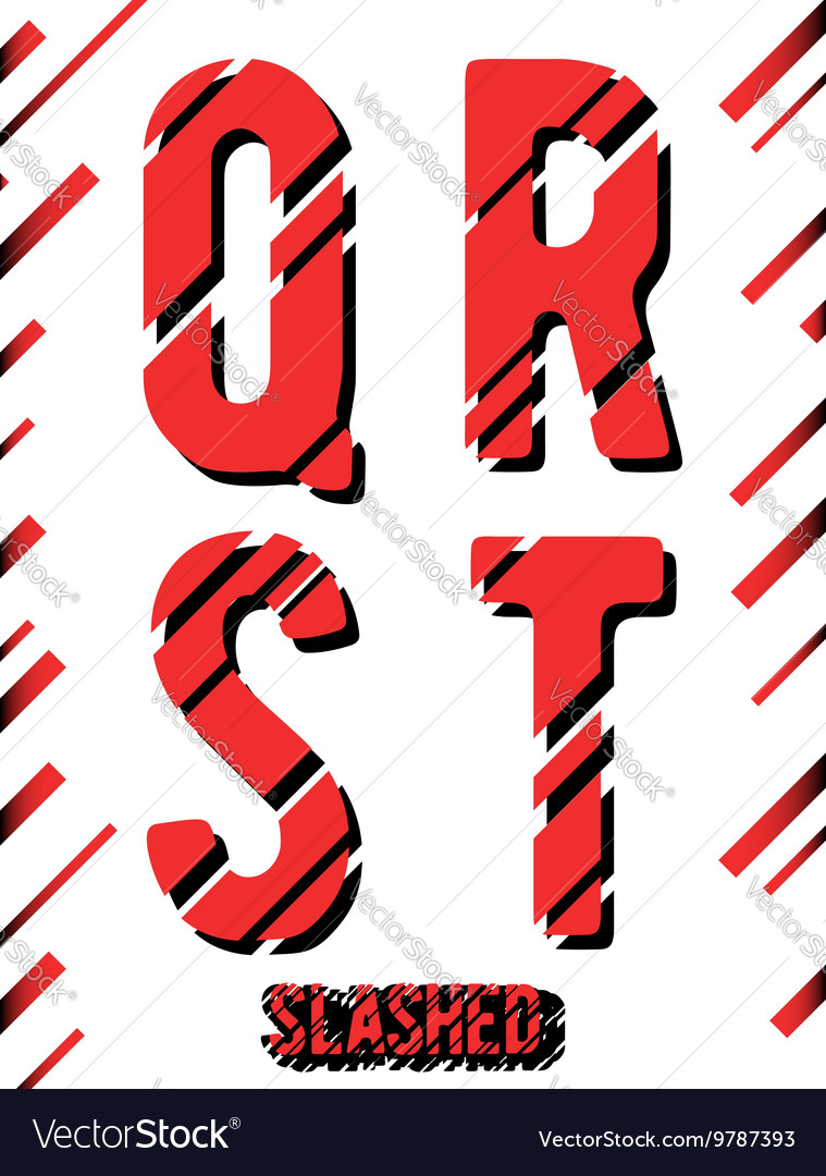 Slashed font template Royalty Free Vector Image