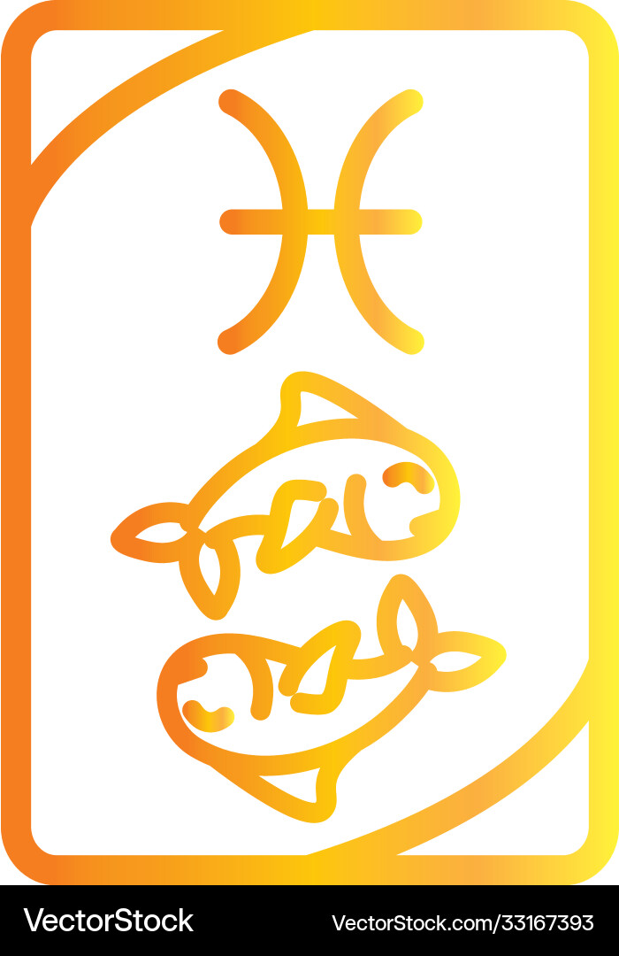 Zodiac pisces esoteric tarot prediction card Vector Image
