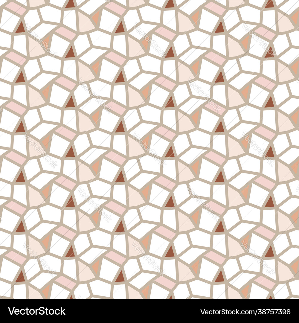 Abstract geometric shapes beige cells background Vector Image
