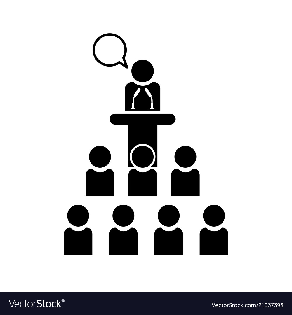 Conference icon people listen to speaker Vector Image