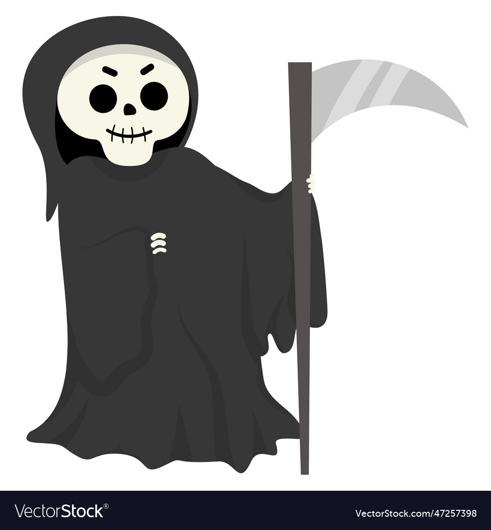 Grim reaper skull holding sickle Royalty Free Vector Image