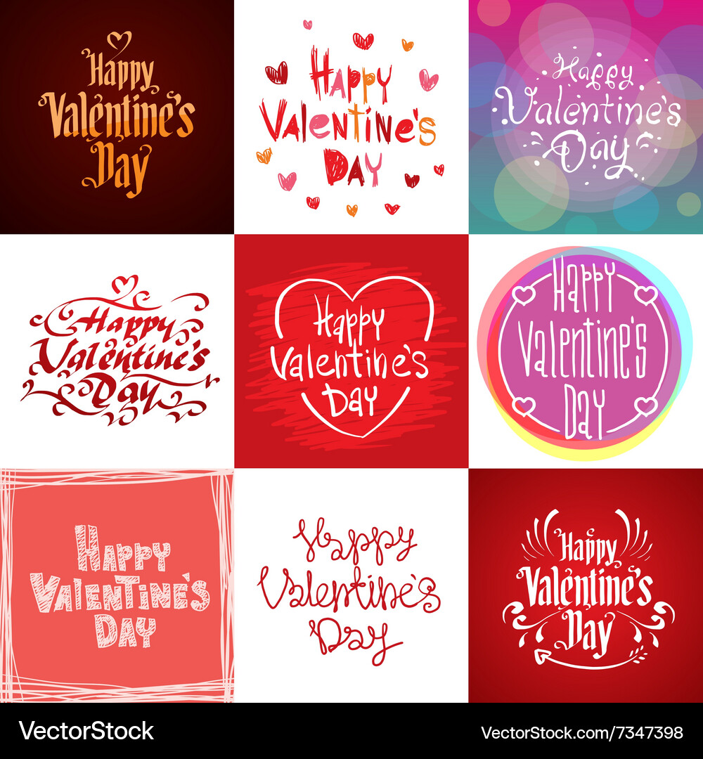 Happy valentines day greeting cards Royalty Free Vector