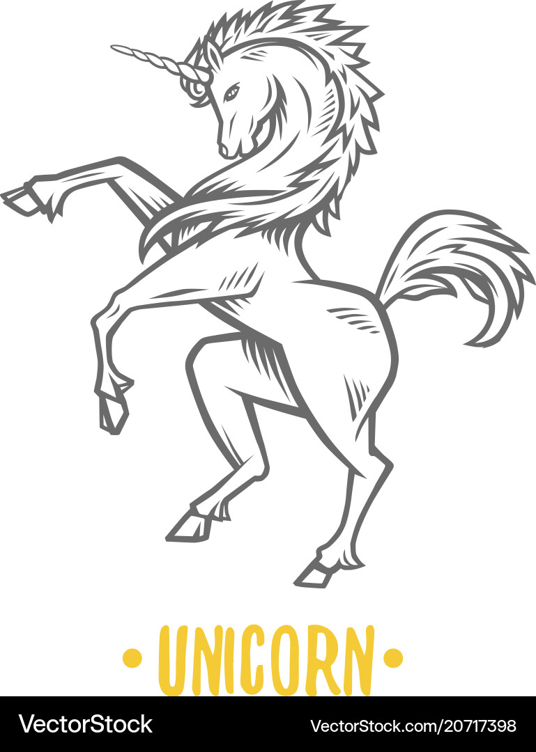 Image heraldic unicorn Royalty Free Vector Image