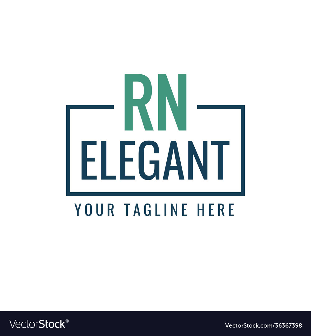 Initial letter rn box monogram simple logo Vector Image