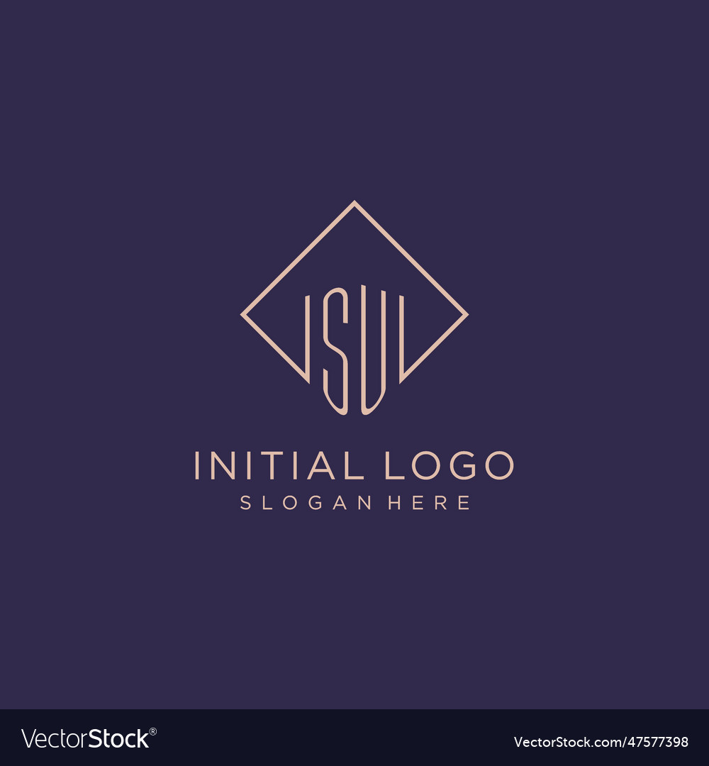 Initials su logo monogram with rectangle style Vector Image