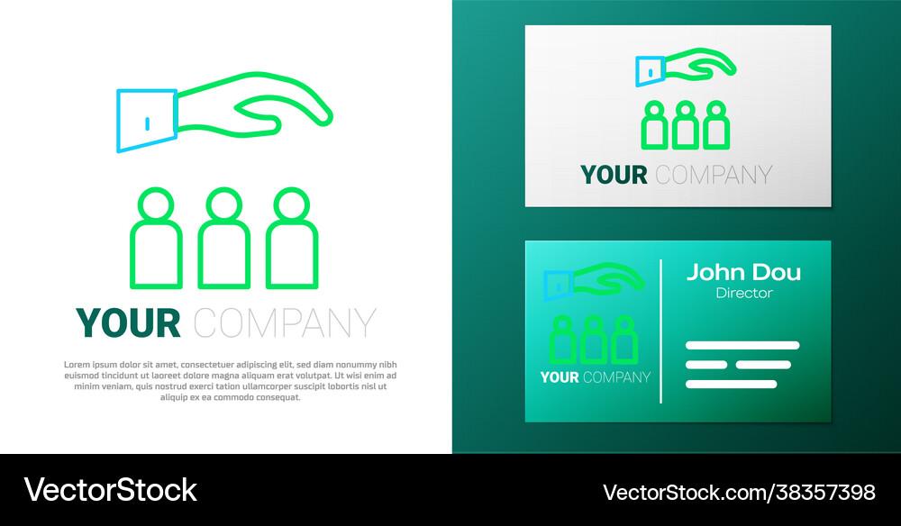 Line boss with employee icon isolated on white Vector Image