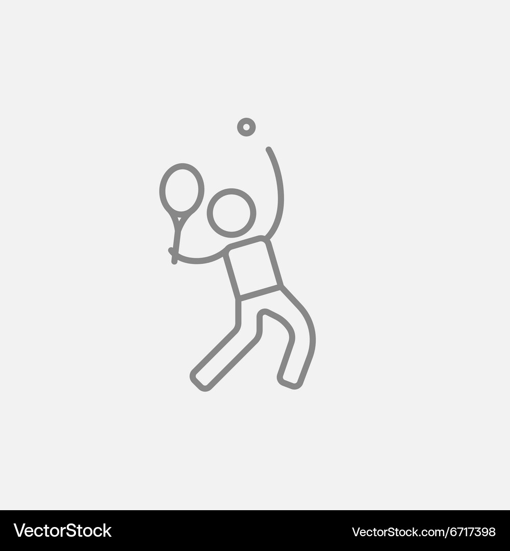 Man playing big tennis line icon Royalty Free Vector Image