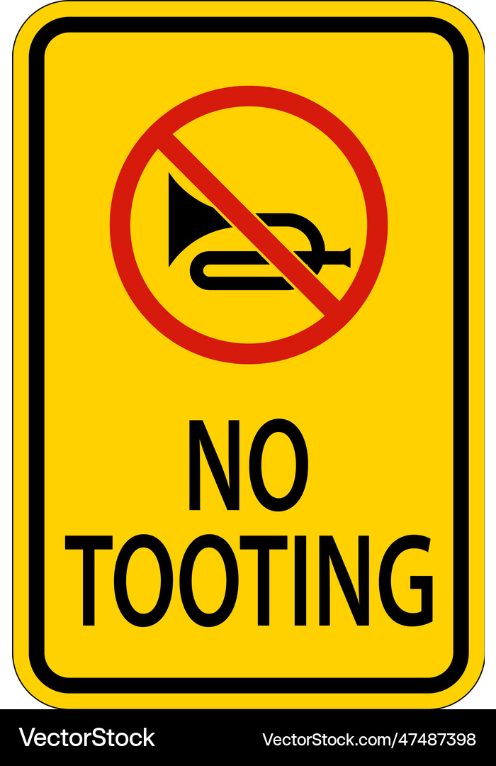 No honking sign tooting on white background Vector Image