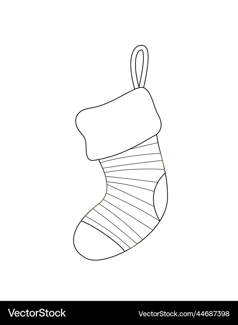 Polka dots stocking coloring page black and white Vector Image