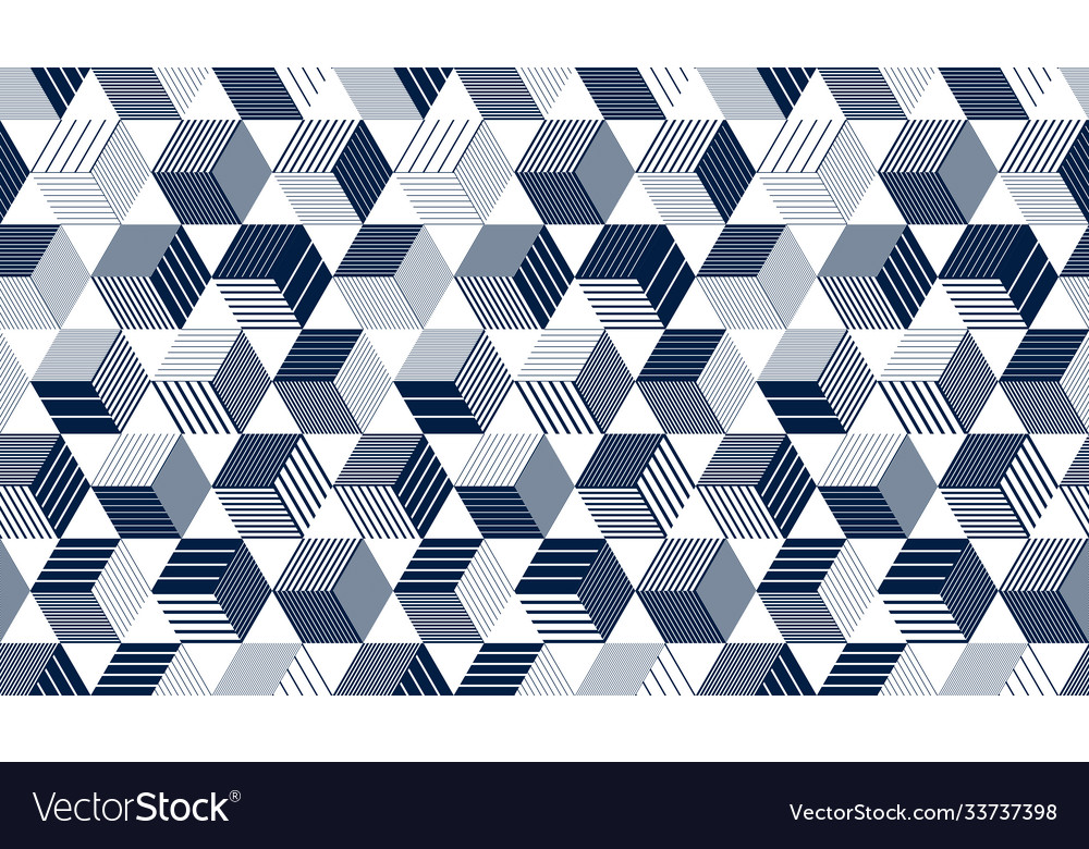 Seamless cubes background lined boxes repeating Vector Image
