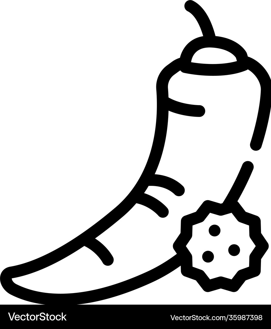 Spicy pepper allergy line icon Royalty Free Vector Image