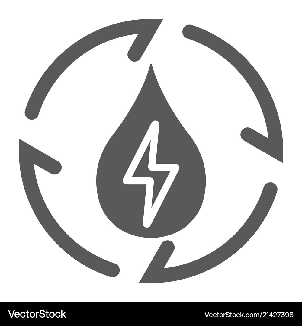 Water energy glyph icon ecology Royalty Free Vector Image