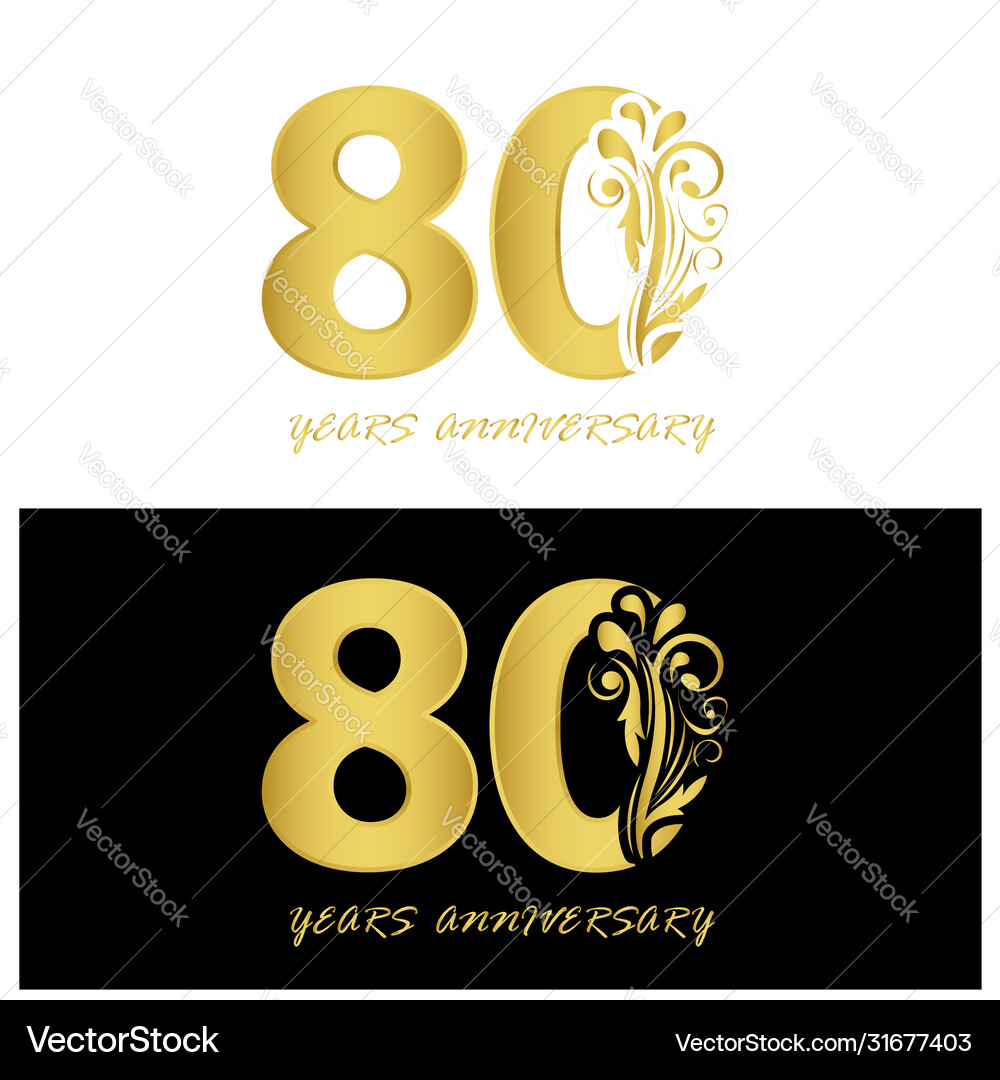 80 years anniversary style for celebration logo Vector Image