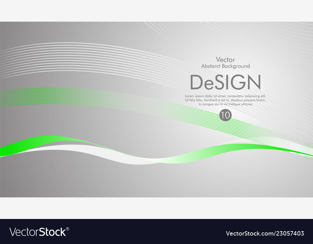 Abstract background with green wavy lines Vector Image