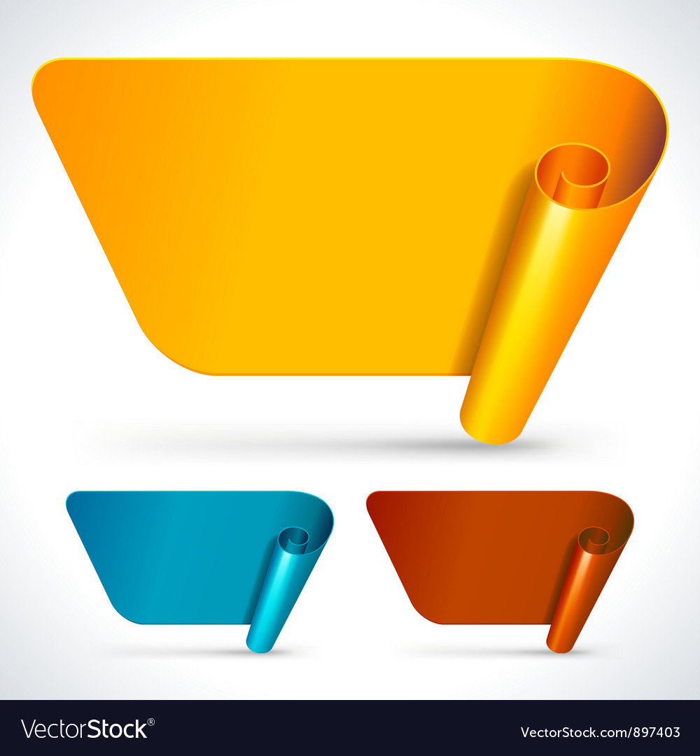 Abstract scroll papers set Royalty Free Vector Image