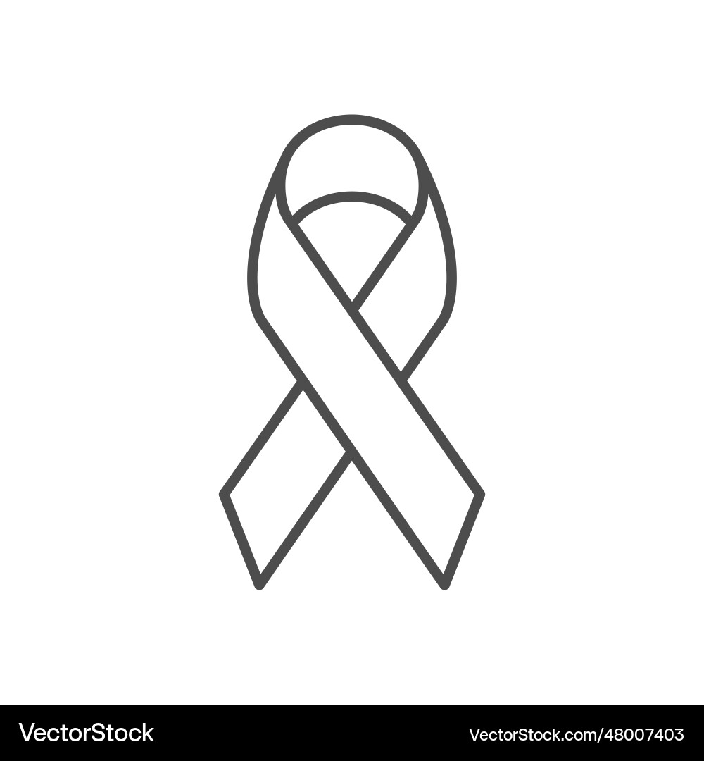 Awareness ribbon line outline icon Royalty Free Vector Image