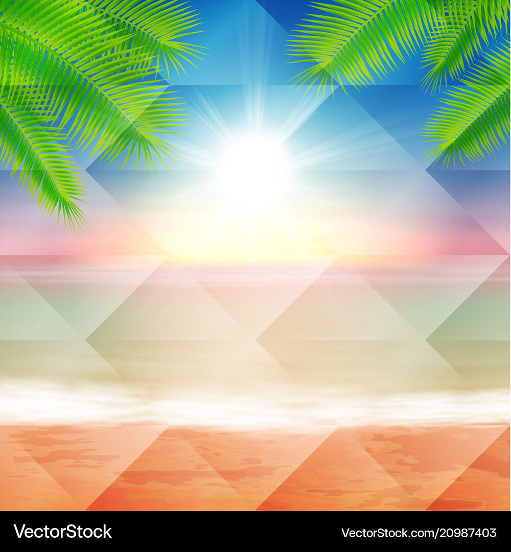 Beach and tropical sea geometric background Vector Image