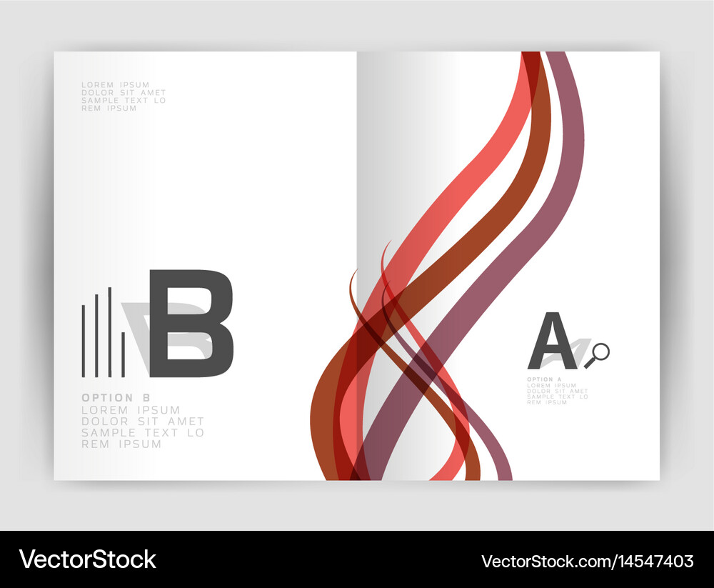 Business brochure flyer template wave and line Vector Image
