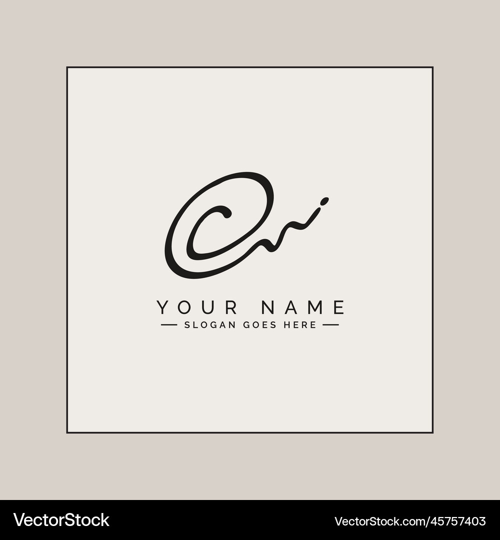C letter signature logo - initial alphabet for Vector Image