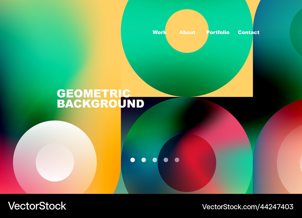 Circles and round shapes landing page abstract Vector Image