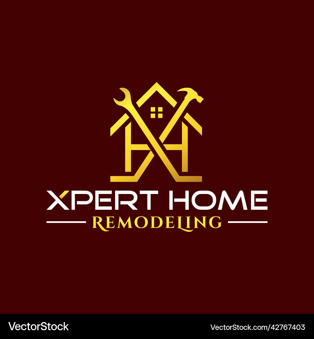 Expert home repair remodeling logo design Vector Image