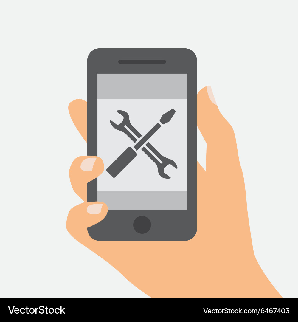 Flat design of Mobile repair Royalty Free Vector Image