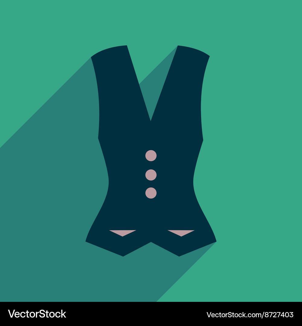 Flat icon with long shadow women vest Royalty Free Vector