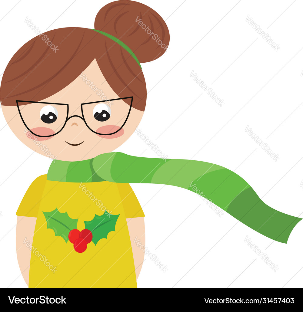Girl with scarf on white background Royalty Free Vector