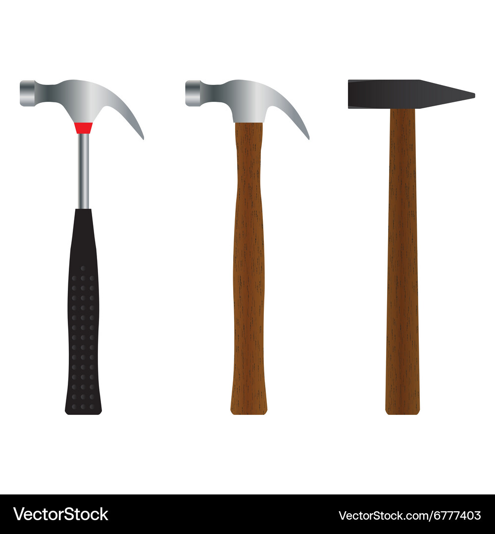 Hammer different versions Royalty Free Vector Image