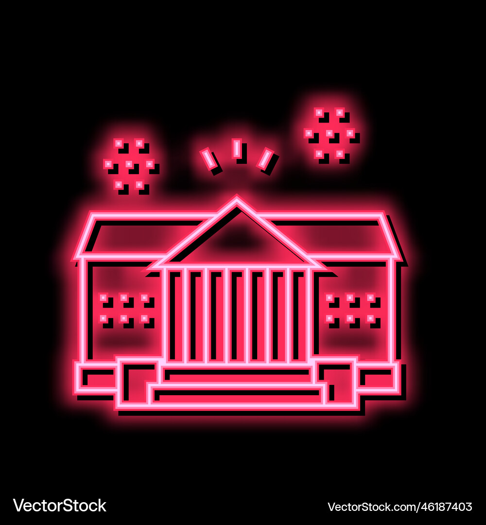 House residence neon glow icon Royalty Free Vector Image