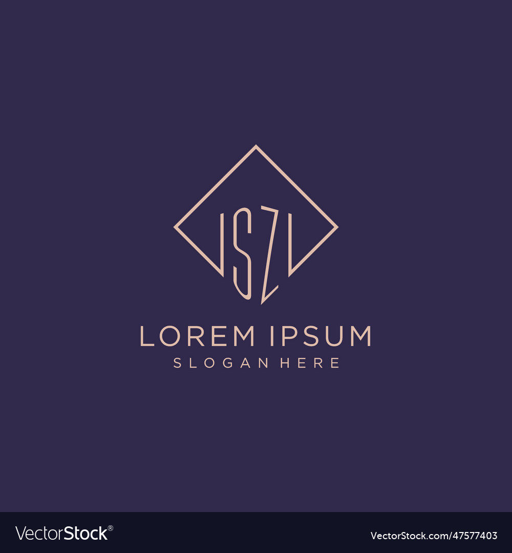 Initials sz logo monogram with rectangle style Vector Image
