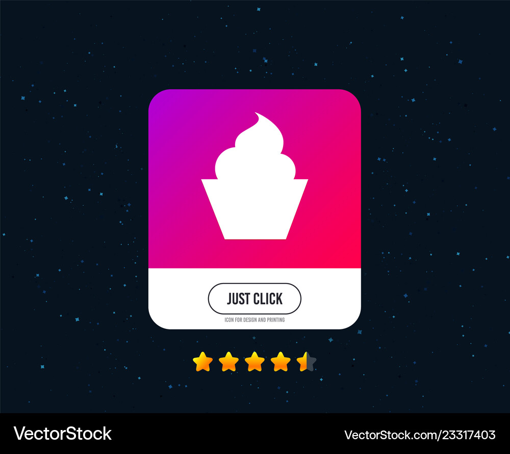 Muffin sign icon cupcake symbol Royalty Free Vector Image