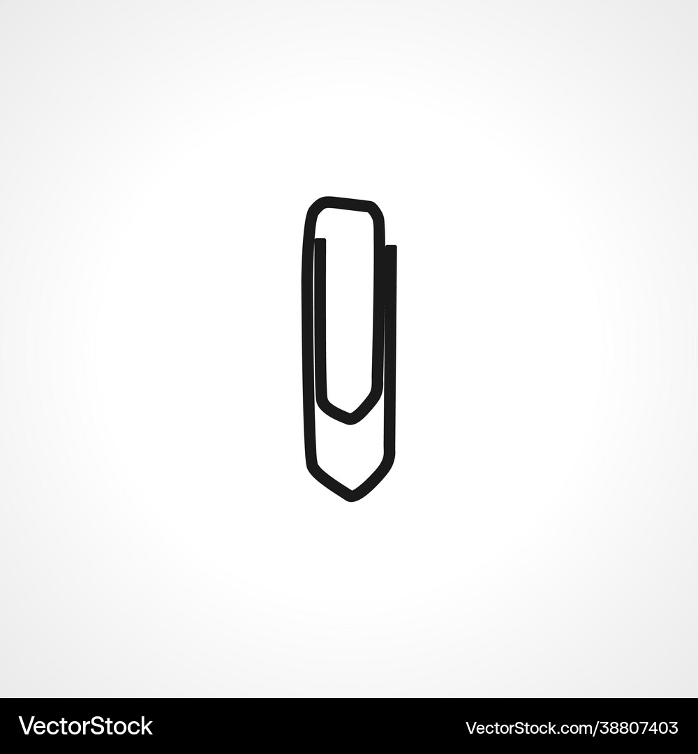 Paper clip icon clip simple icon clip Royalty Free Vector