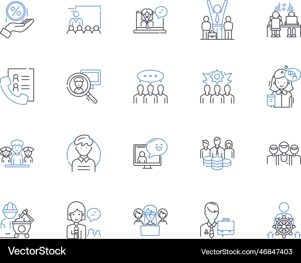 Profession vocation line icons collection doctor Vector Image