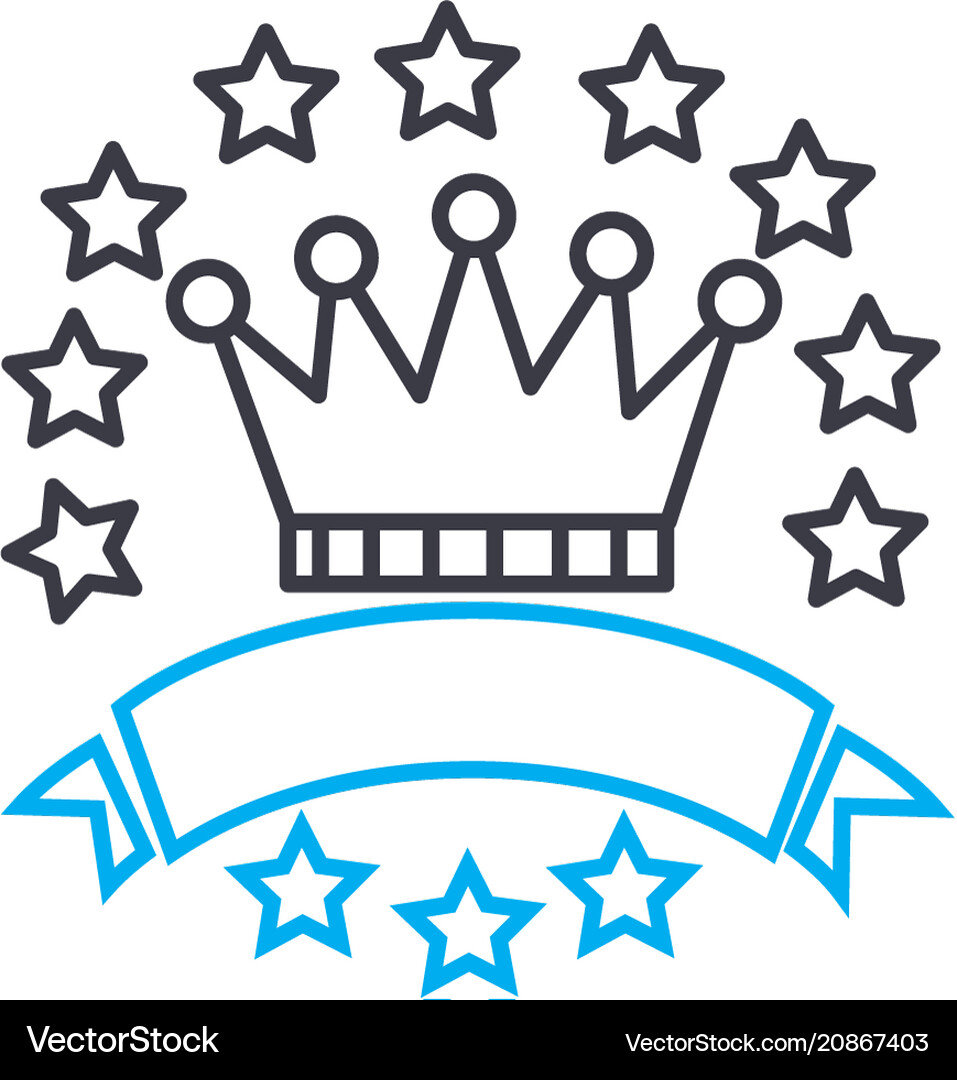 Reward for the leader thin line stroke icon Vector Image