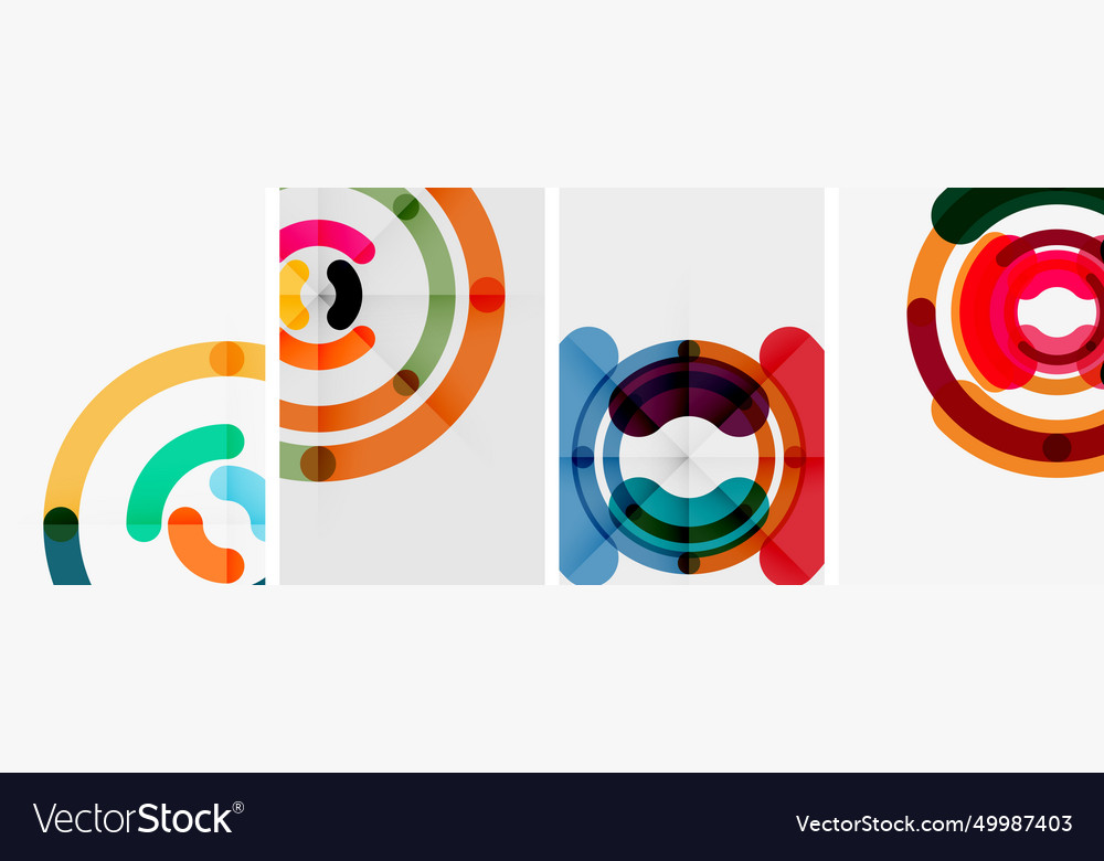 Set of line design circle posters Royalty Free Vector Image