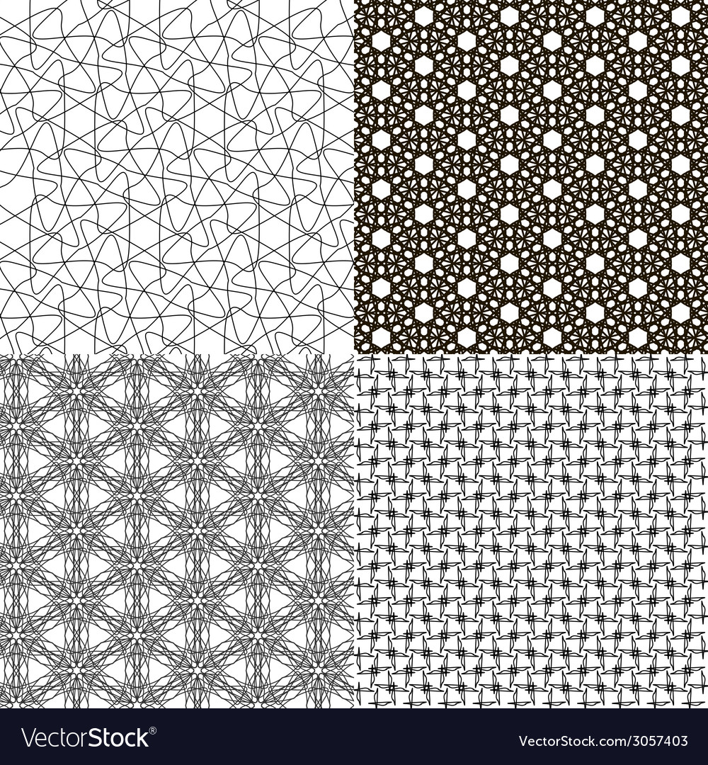 Set of pattern modern stylish texture repeating Vector Image