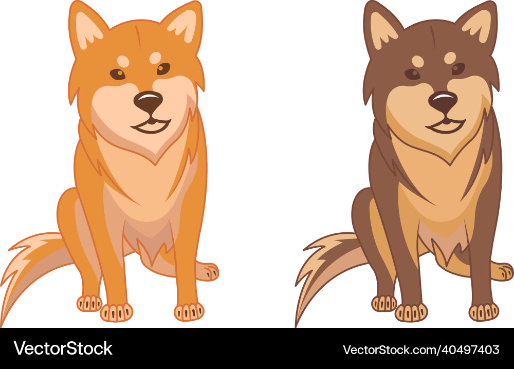 Shiba inu dogs Royalty Free Vector Image - VectorStock