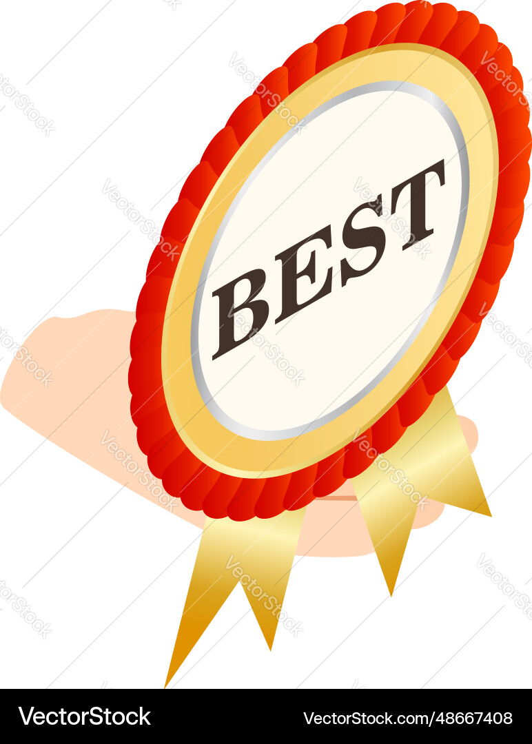 Best symbol icon isometric golden Royalty Free Vector Image