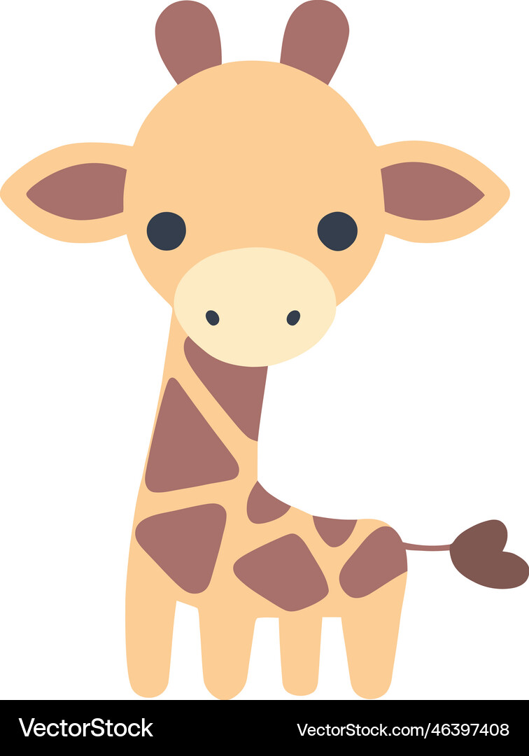 Cute giraffe baby animal Royalty Free Vector Image