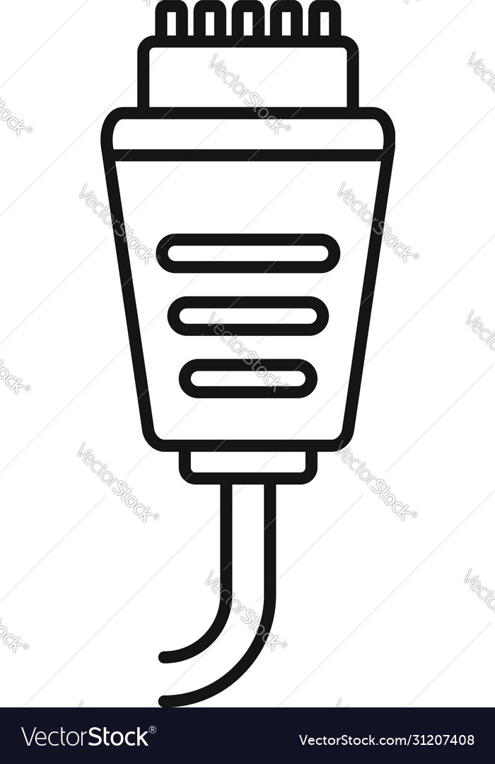 Data connection cable icon outline style Vector Image