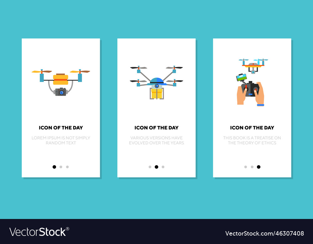 Drone flat icon set Royalty Free Vector Image - VectorStock