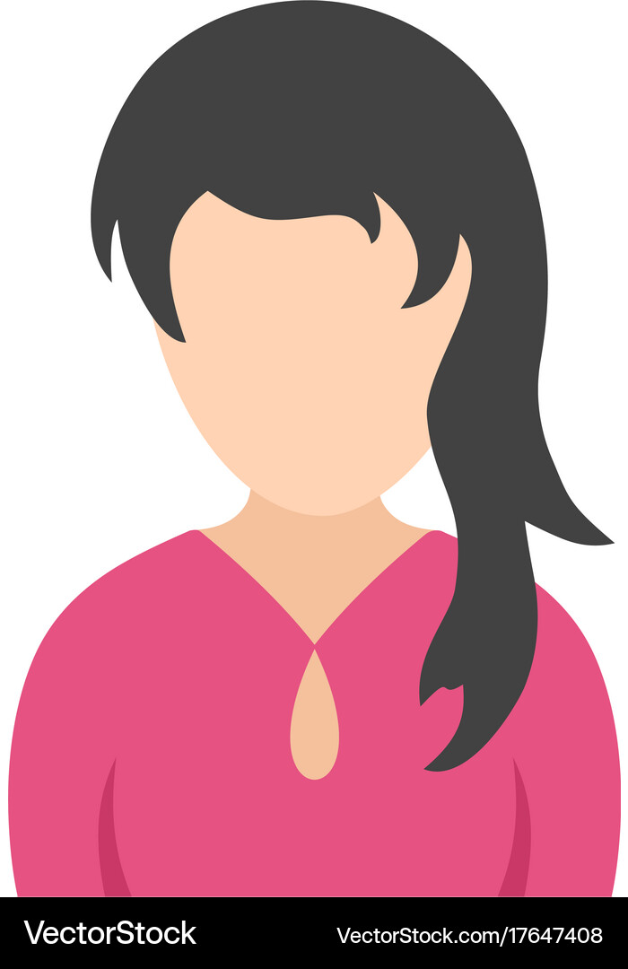 Girl with ponytail Royalty Free Vector Image - VectorStock