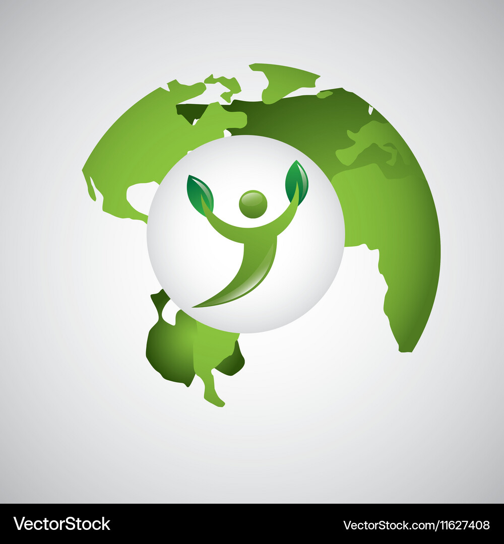 Global world environment person silhouette Vector Image