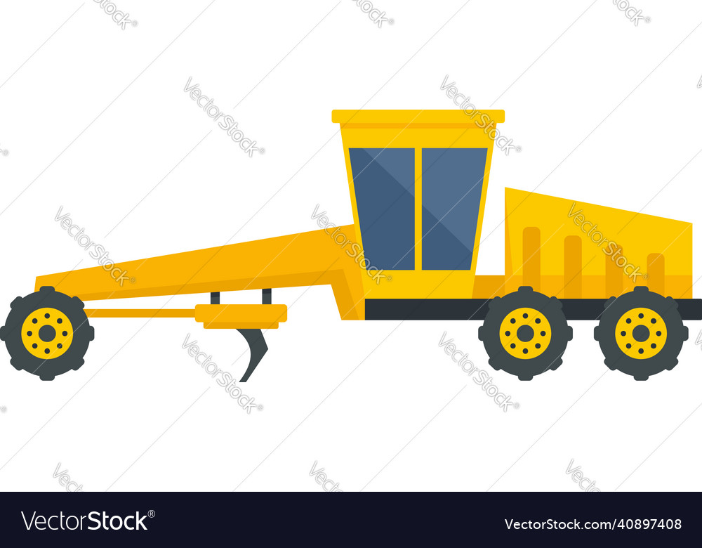 Grader machine icon flat isolated Royalty Free Vector Image