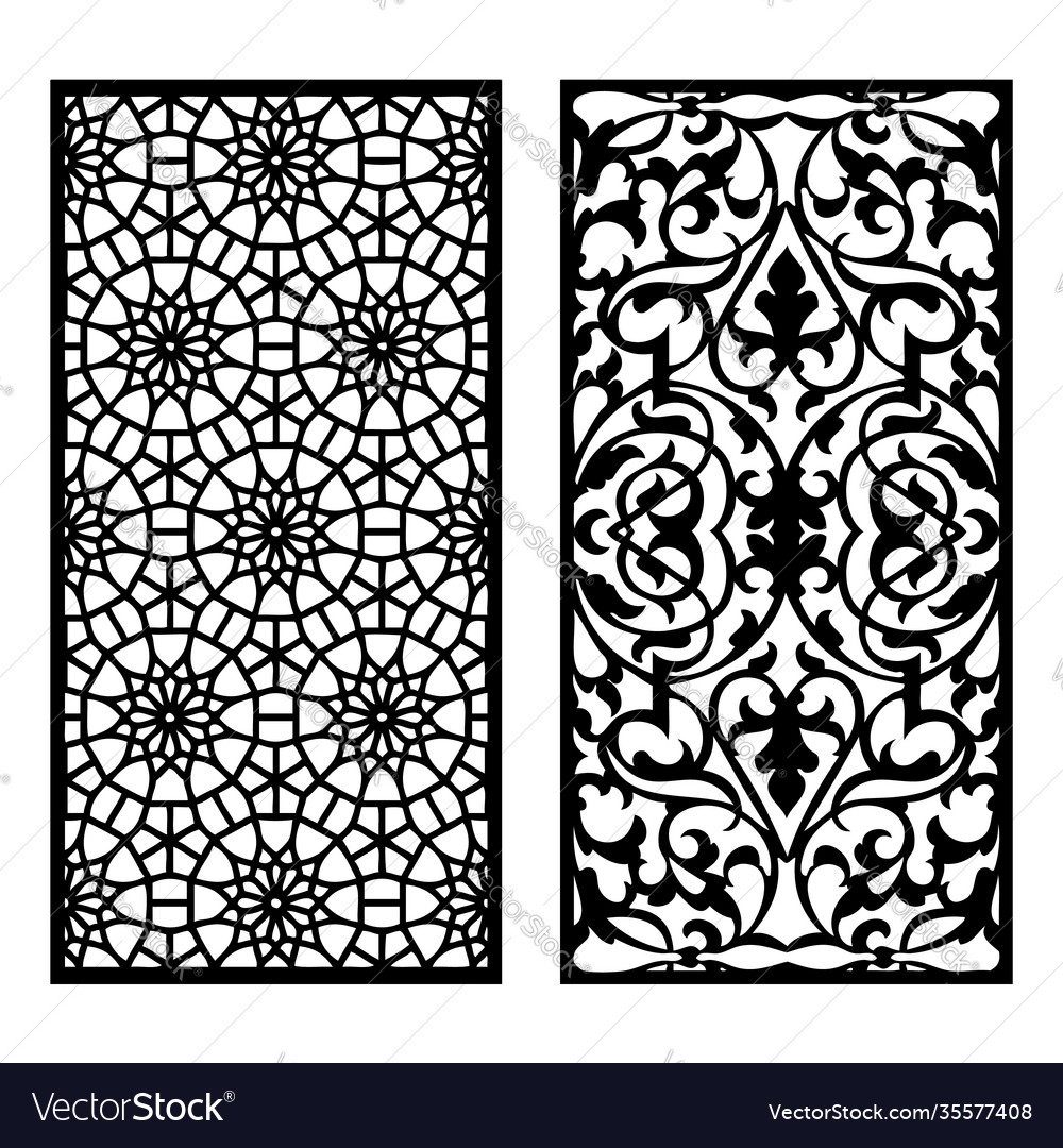 Laser cutting pattern design Royalty Free Vector Image