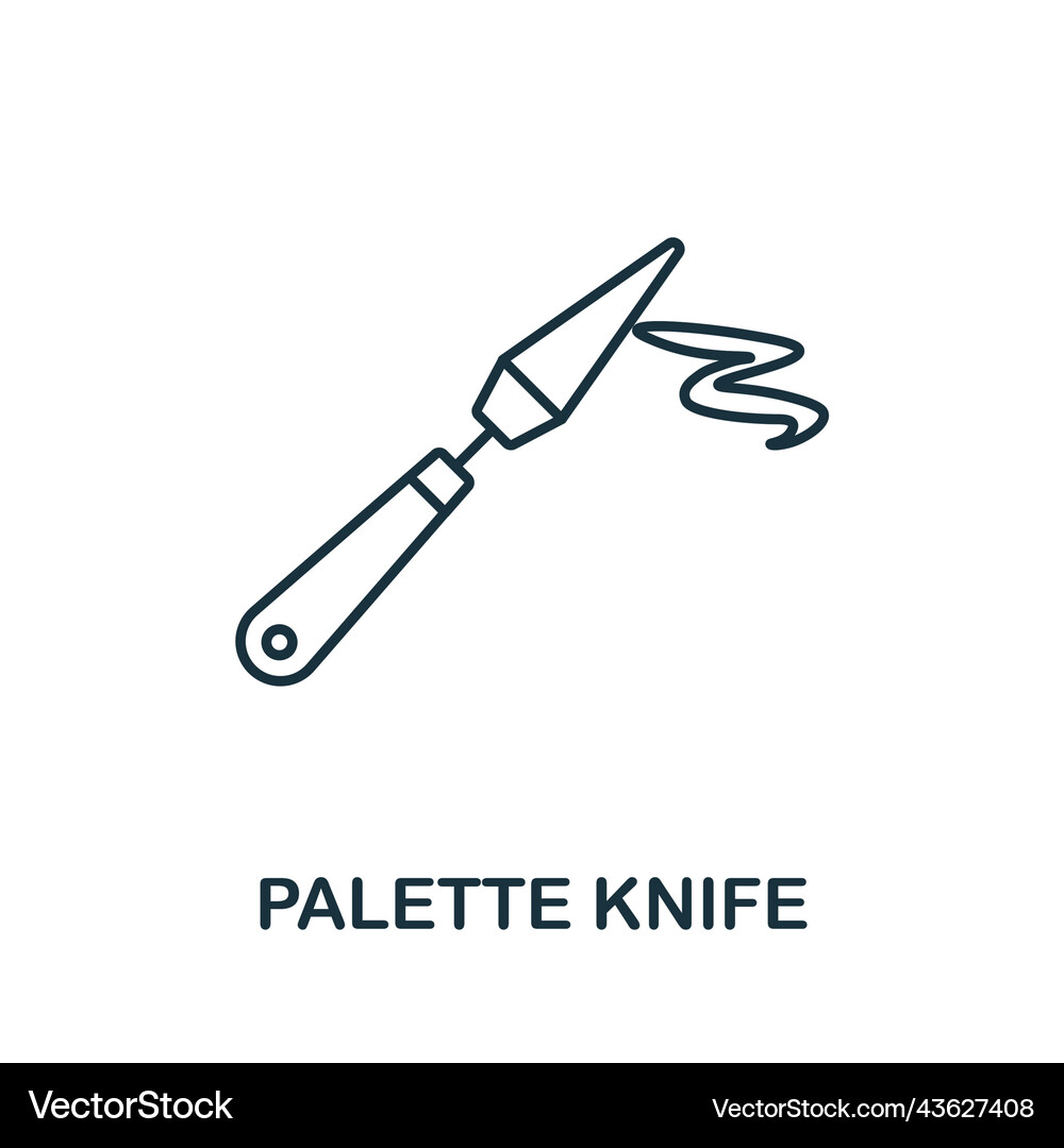 Palette knife line icon monochrome simple Vector Image