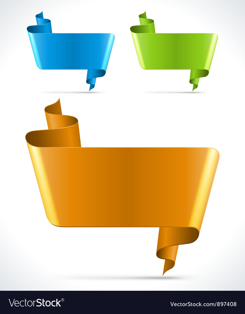 Speech bubbles from ribbon set Royalty Free Vector Image